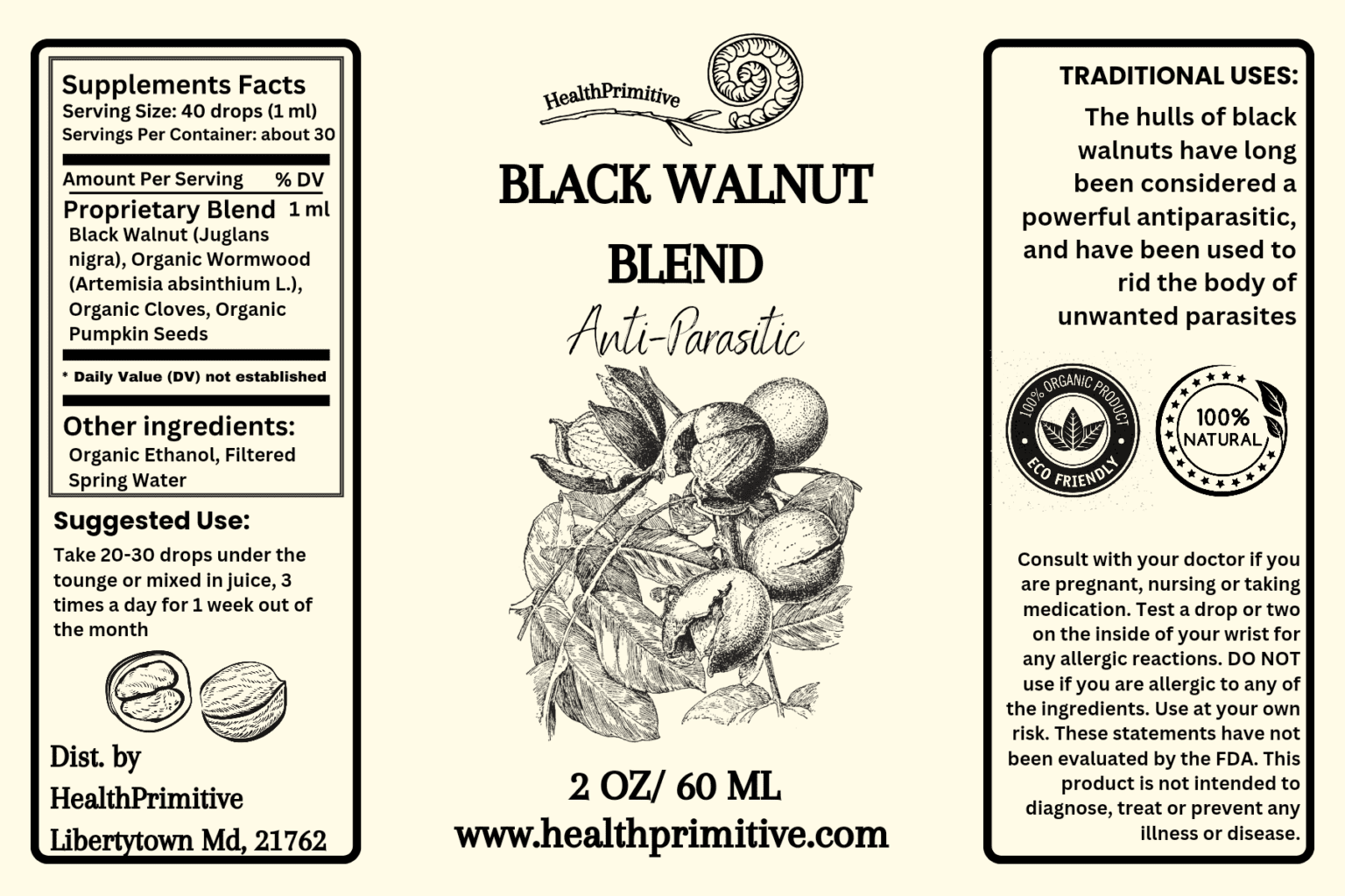 Black Walnut Anti-Parasitic Blend ~ HealthPrimitive