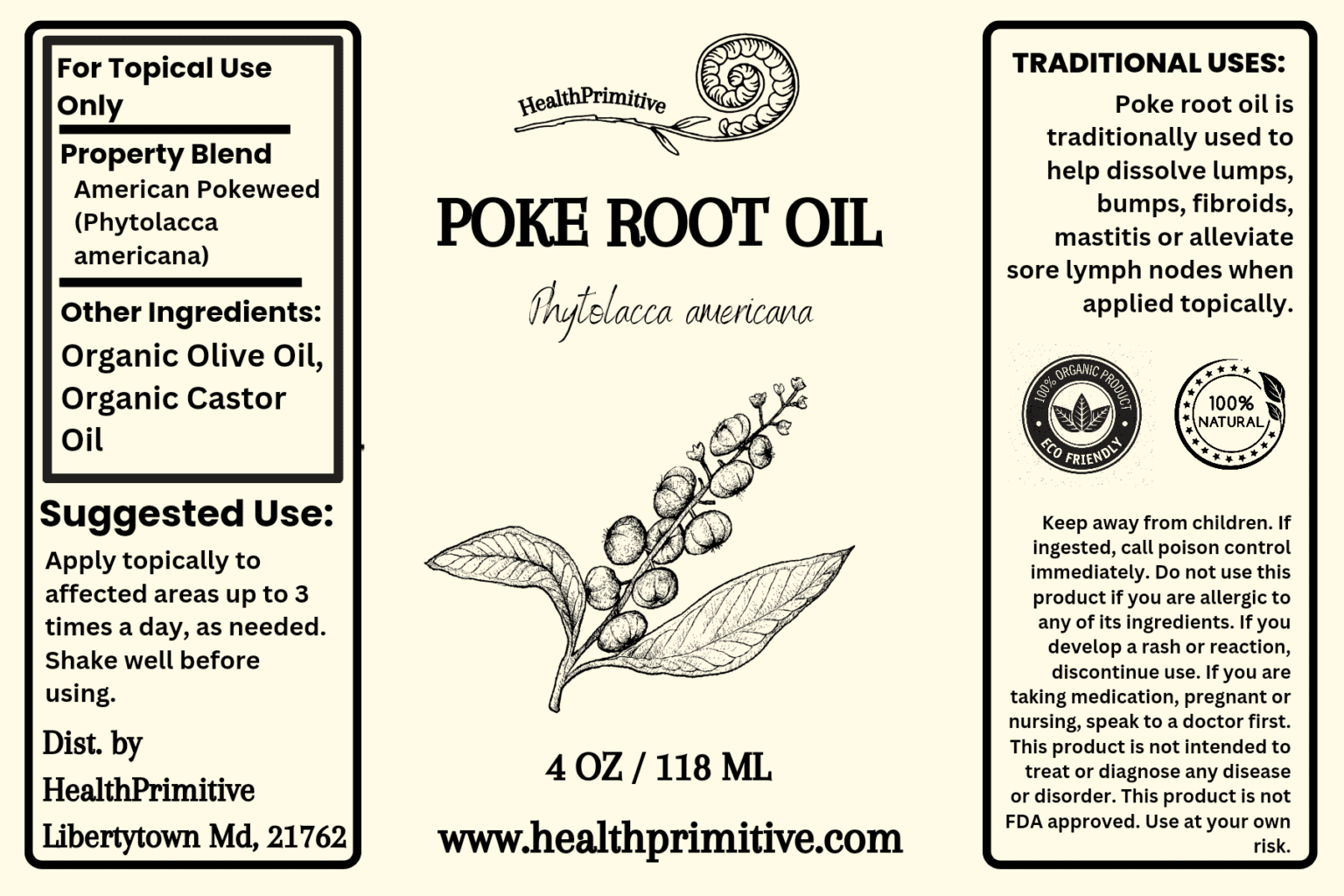 Poke Root Castor Oil ~ HealthPrimitive
